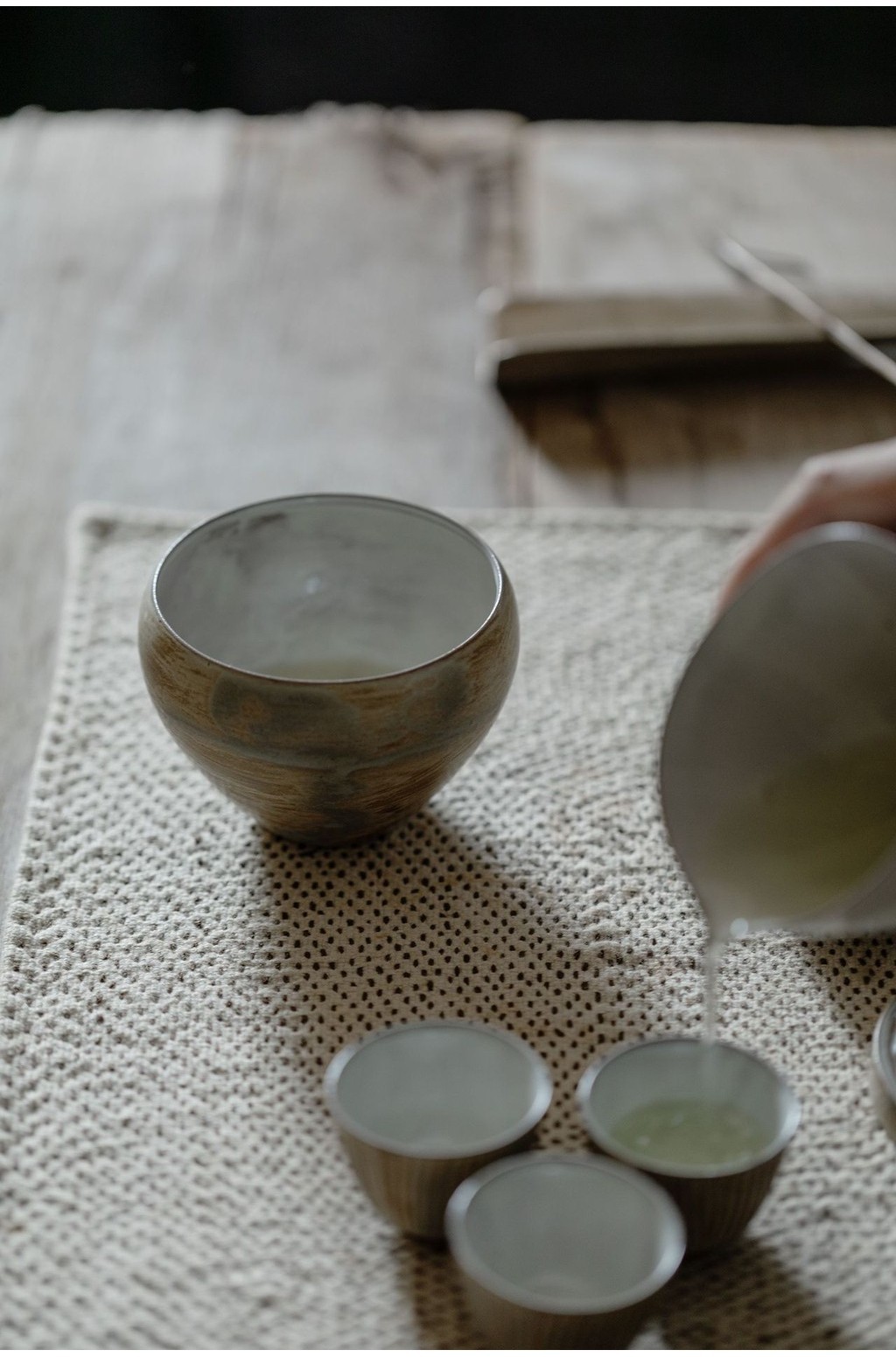 Pure Handmade Powder Drawing Sea Liujian Water Zen Tea Table Tea ...