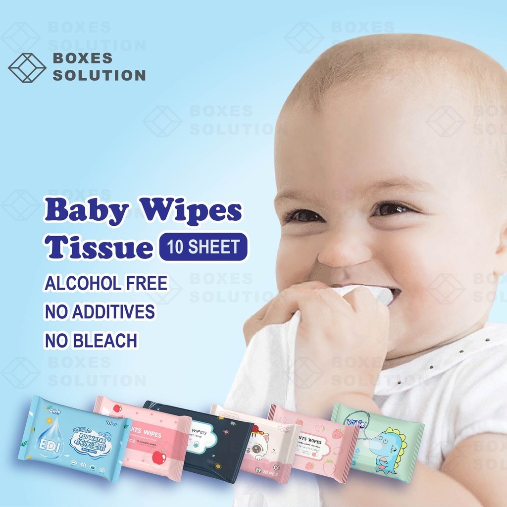 VBS Baby Mini Wet Tissue 10pcs/pack Baby Wipes Travel Tissue Wipes ...