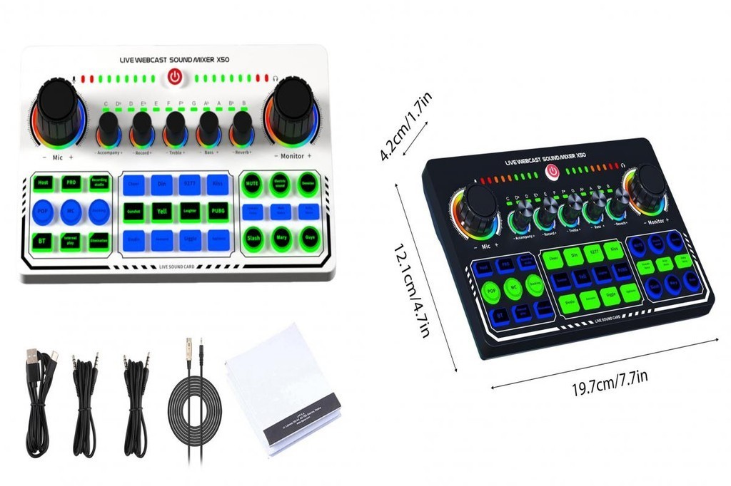Greenbox- Portable Sound Card Professional Live Sound Card Mixer for ...