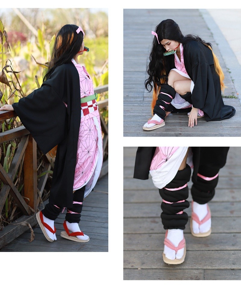 Anime Cosplay Tanjirou Kamado Nezuko Geta Clogs Demon Slayer:Kimetsu No ...