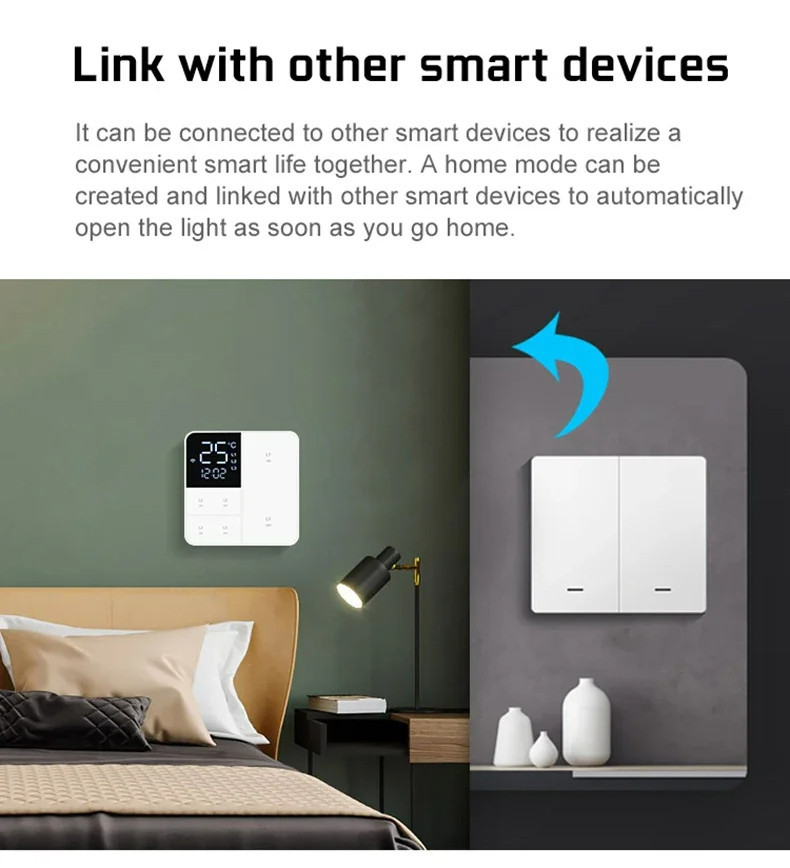 Tuya Smart Wifi Switch With Temperature Time Display Function 100 250v