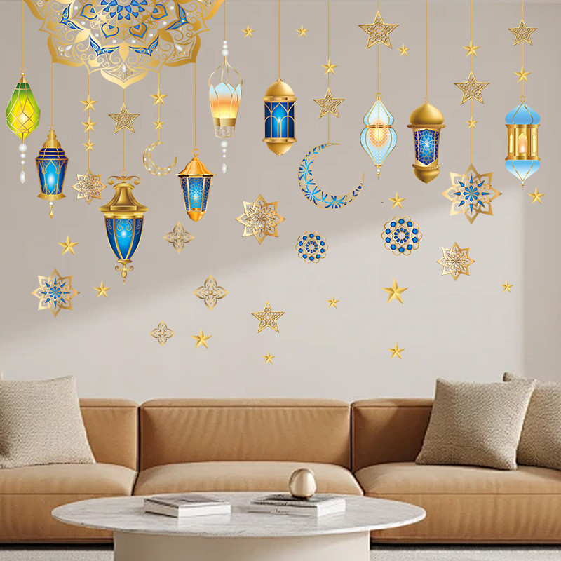 Ramadan Stickers Decorative Stars and Moon Sticker Eid Decor ...