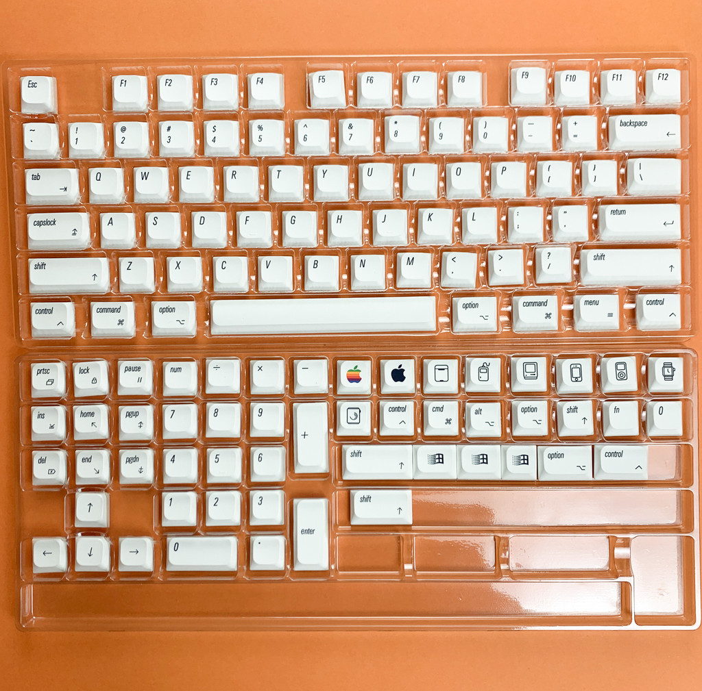 White Low Profile Switch Keycap PBT Material DYE-sublimation 125 Keys ...
