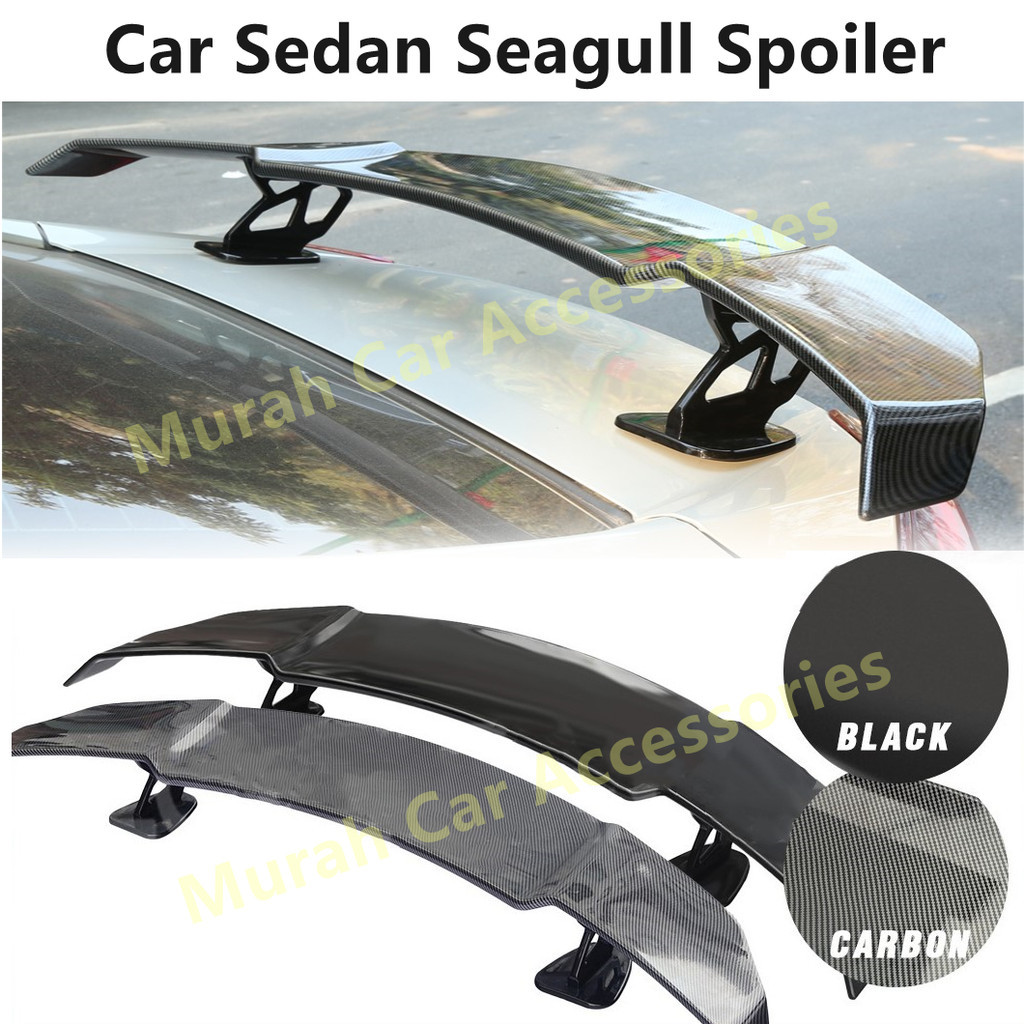 Universal Car Sedan Seagull Spoiler Black / Carbon (Installation ...