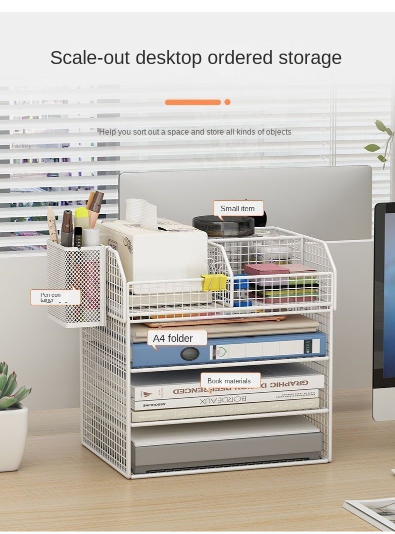 Desktop File Shelf Office Data Multi-Layered A4 Folder File Storage ...