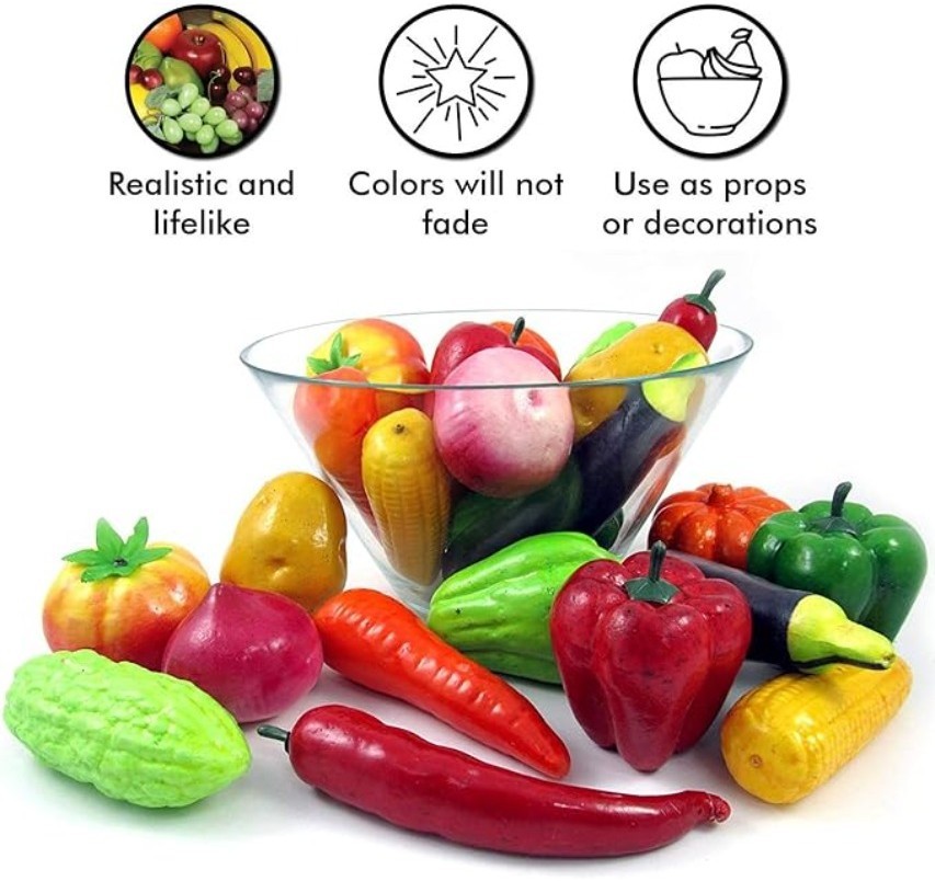 Realistic Artificial Fake Vegetables Lifelike Decorative Foam Food Set ...