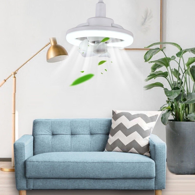 48W 60W Quiet Ceiling Fan with LED Light 360° Rotable Shaking Head ...