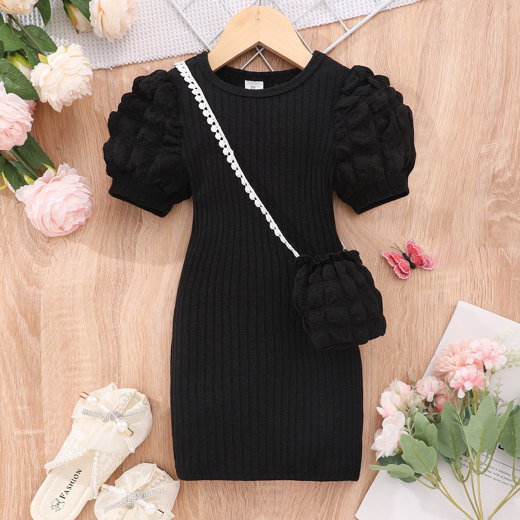 3-8 Yrs Purplish Red Midi Dress Kids Girl Clothes Summer Girls Tshirt ...