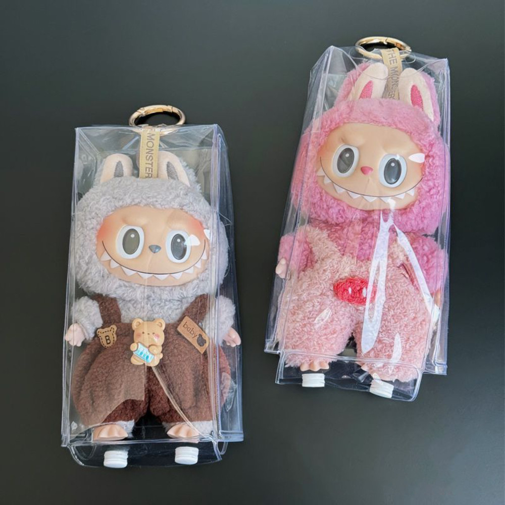 Labubu Transparent Storage Bag Keychain Protective Cover Dustproof and ...