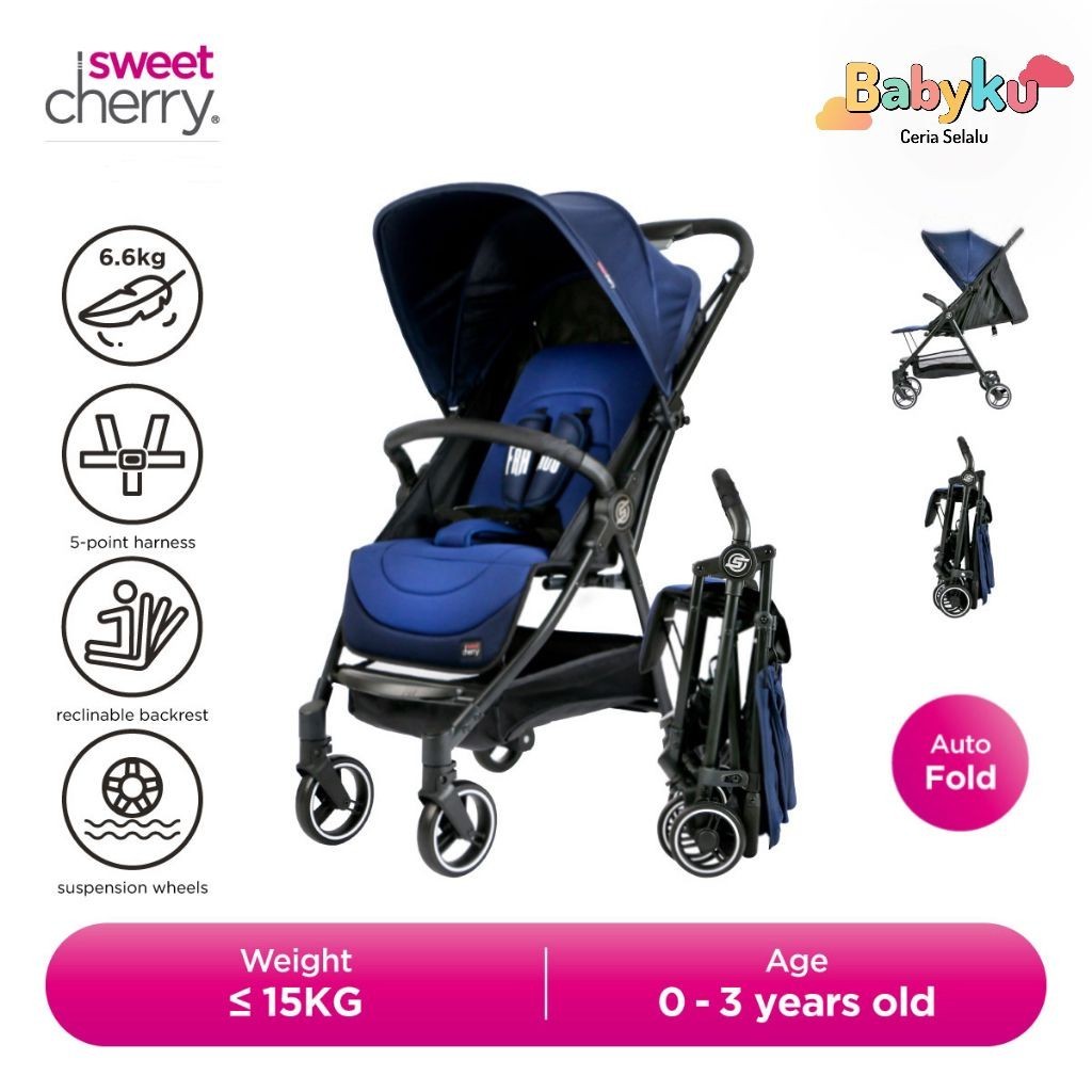 Sweet Cherry HC200 Franco Stroller | Blue (0 – 36 months (≤15 KG ...