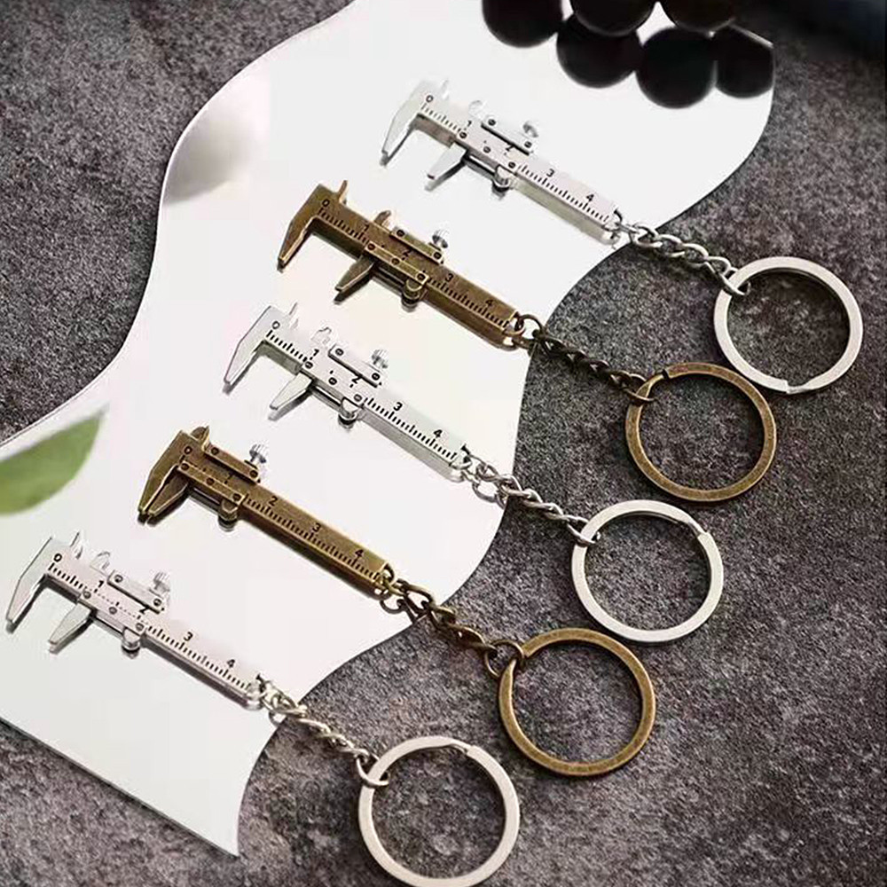 Mini Caliper Key Chain Alloy Real Vernier Caliper Keyring Portable ...
