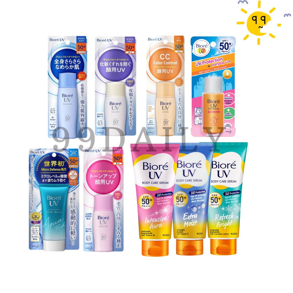 BIORE Sunscreen Skin Aqua UV Sunblock Perfect Milk Cool SPF50+ Daily ...