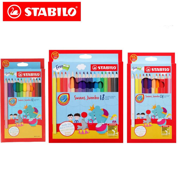 Stabilo Colour Pencils JUMBO 12pcs/18Pcs/24Pcs | Shopee Malaysia