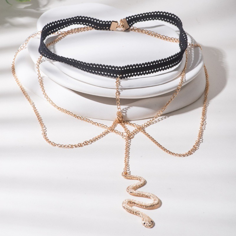 Exaggerated Alloy Snake Shaped Leg Chain Fashion Elastic Multilayer ...