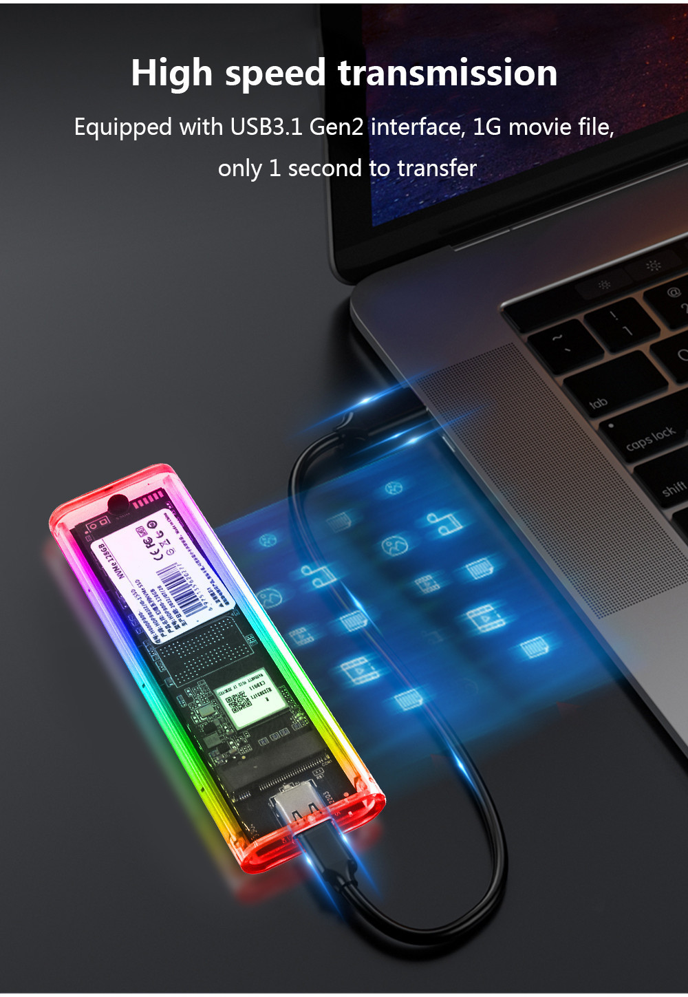 Walram M.2 Enclosure SATA PCI-e Adapter NVMe SSD Tool Free Aluminum ...