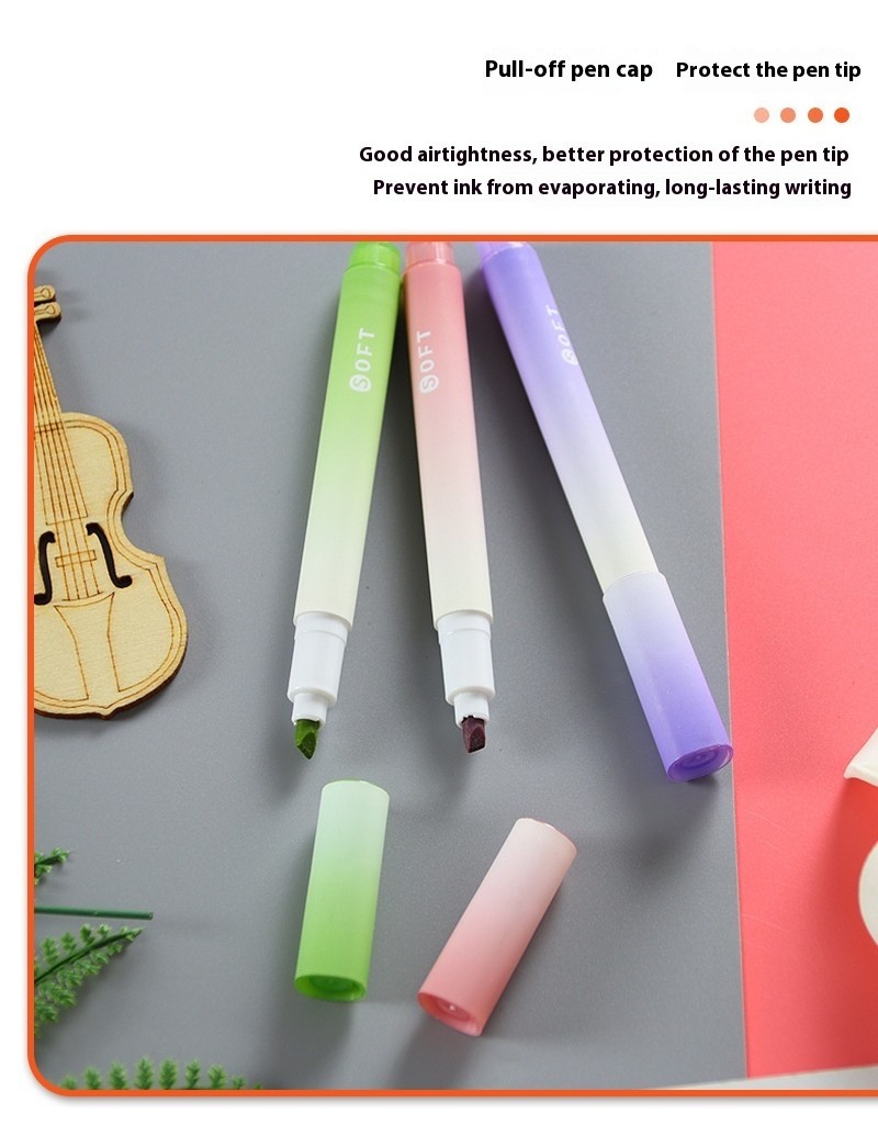 4pcs Gradient Highlighter Pens for Kids, Eye Protection Large Capacity ...