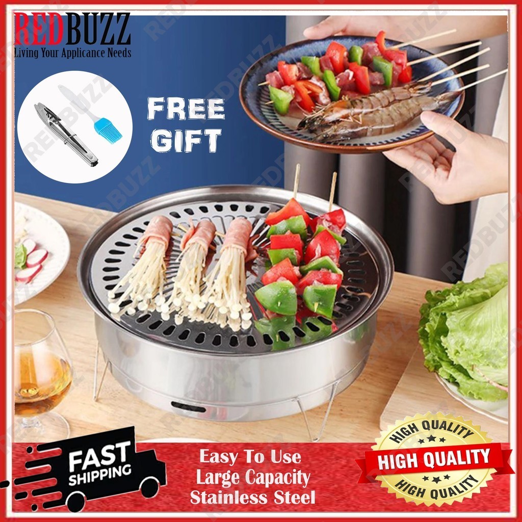 REDBUZZ Stainless Steel Barbecue Grill Outdoor Picnic Camping Supplies ...