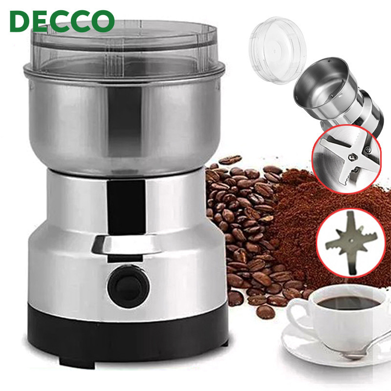 Decco 2/8 Blade Electric Stainless Steel Coffee Bean Grinder Home ...
