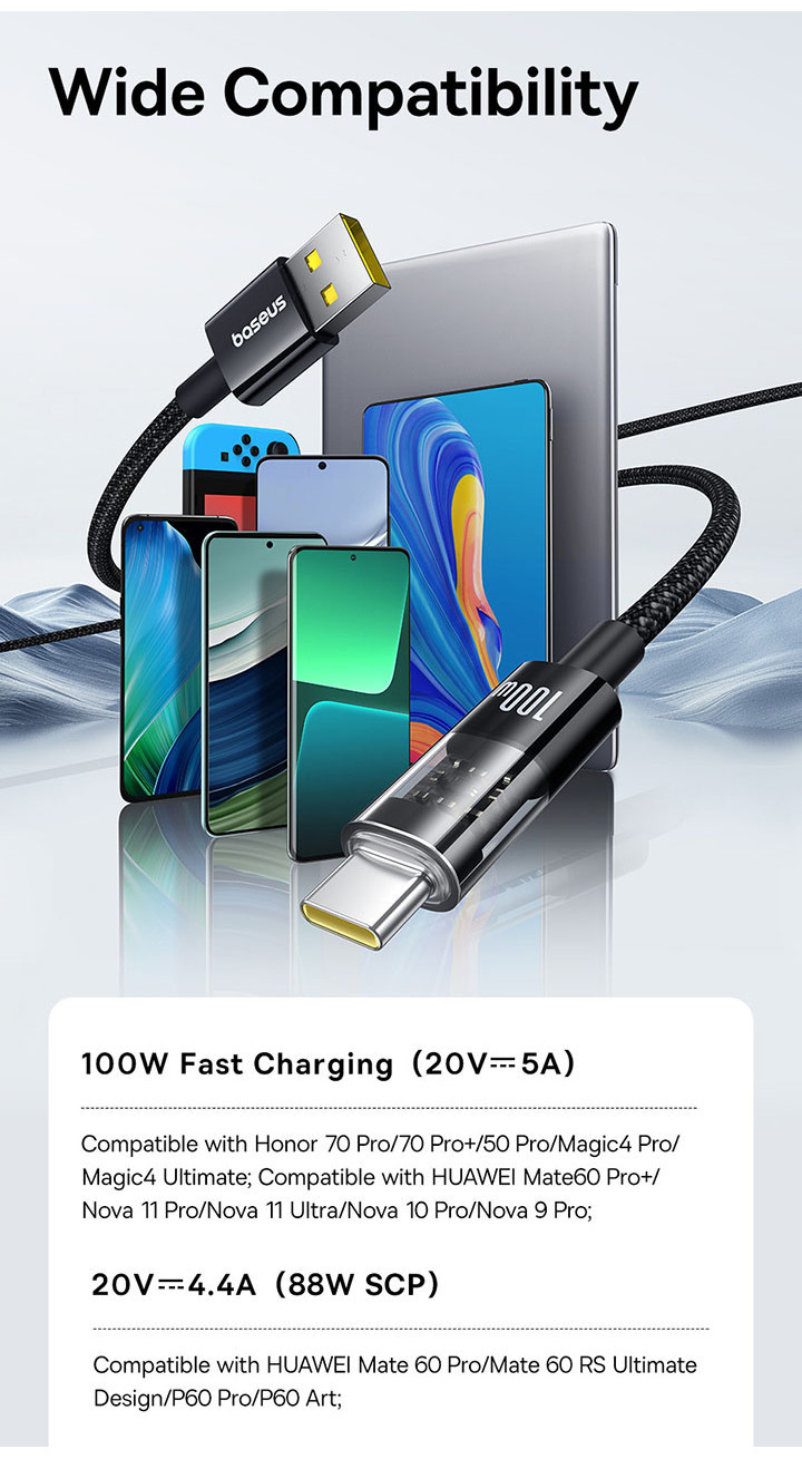 Baseus Gem Series 100W USB To Type-C Fast Charging Cable Low ...