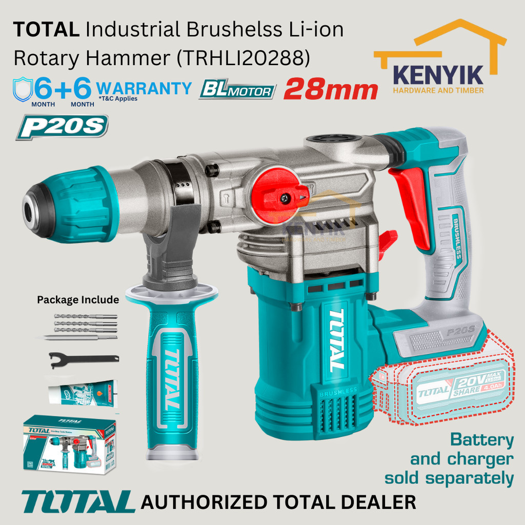 TOTAL Industrial Brushelss Li-ion Rotary Hammer (TRHLI20288) | Shopee ...