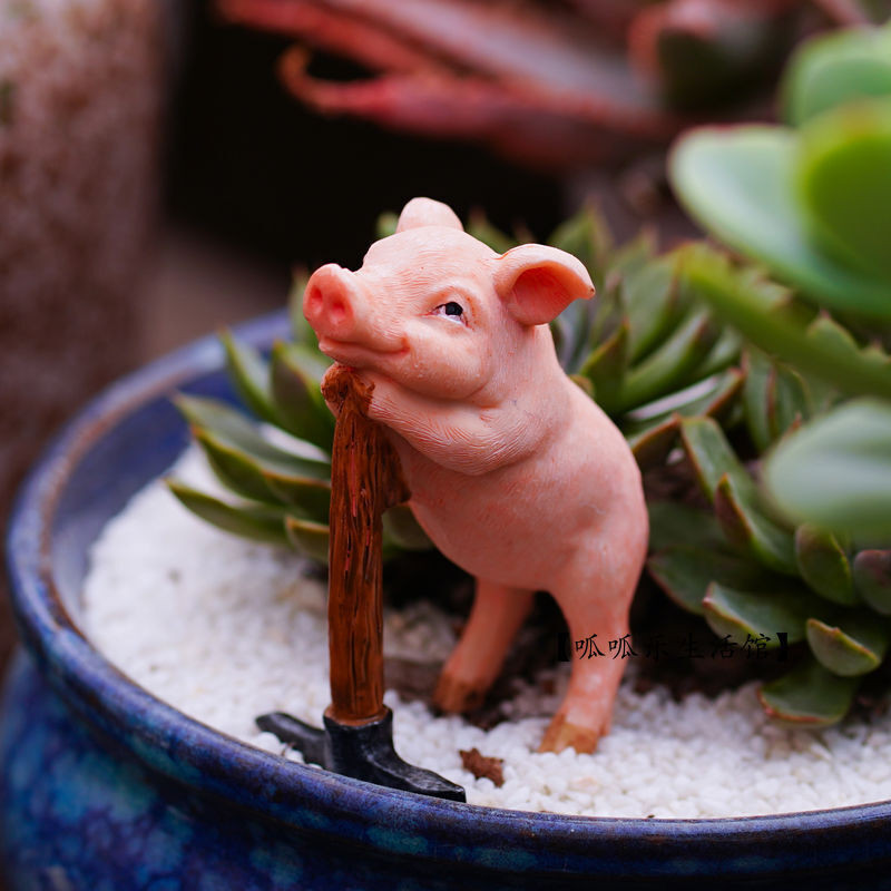 alat letak barang babi kreatif simulasi comel binatang taman halaman ...