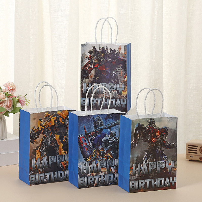 Transformers Gift Bag Candy Loot Bags Cartoon Optimus Prime Bumblebee ...