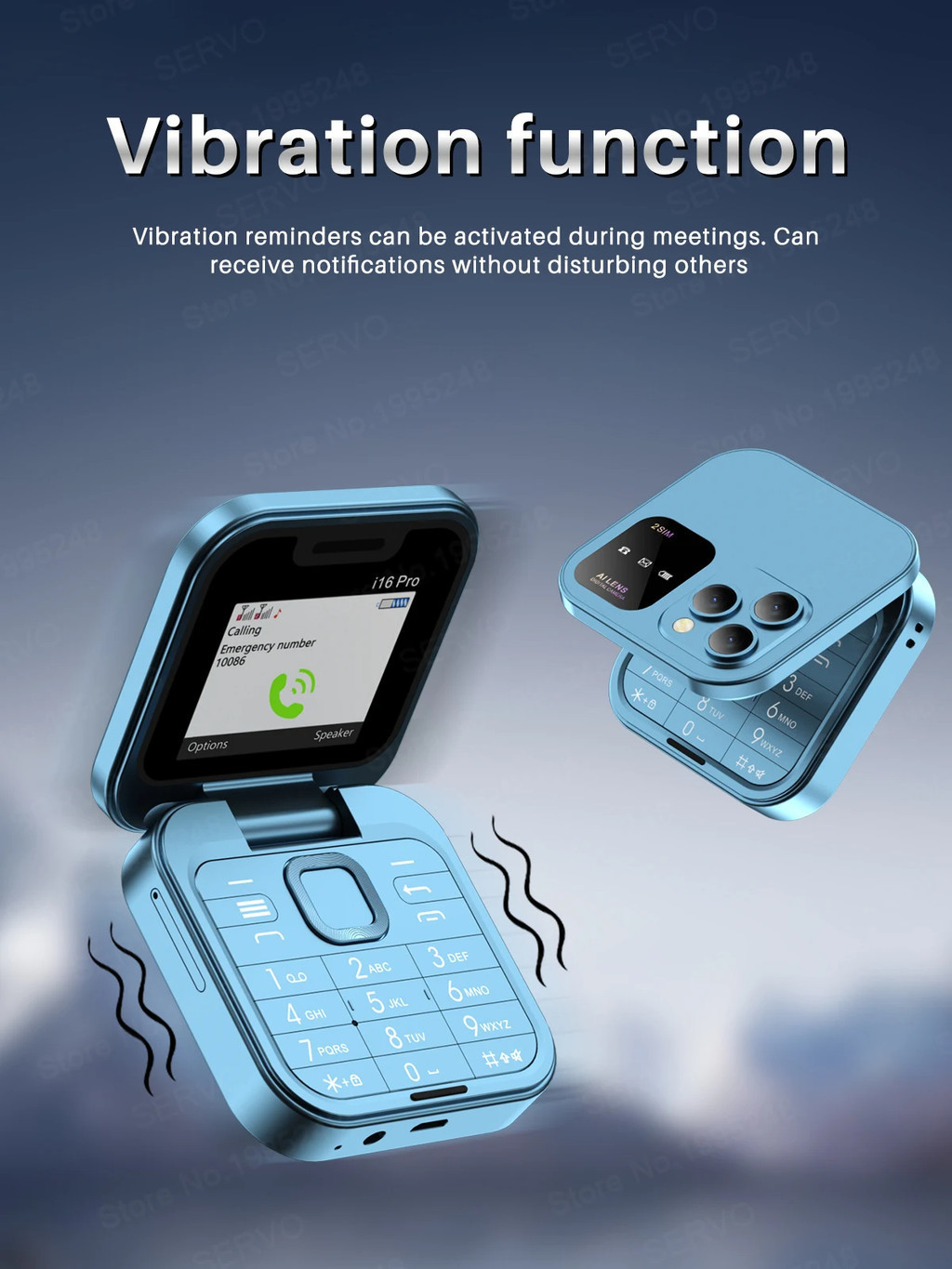 I16 Pro MIni Fold Mobile Phone 2G GSM Dual SIM Card Speed Dial Video ...