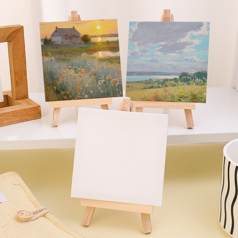 DIY Mini Canvases & Mini Easels - Kids Painting Desktop Easel with ...