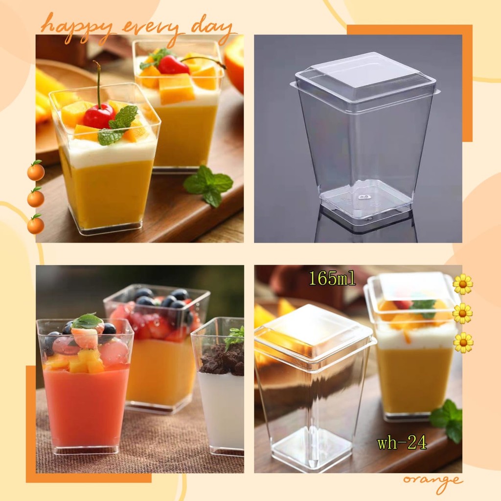 Wholesale 200PCS Square Jelly Mousse Tiramisu Pudding Ice Cream Cup ...