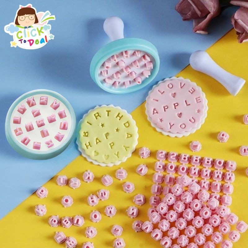 CTD 84 Pcs Circle Alphabet Letter Air Dry Clay Stamp Polymer Clay Stamp ...