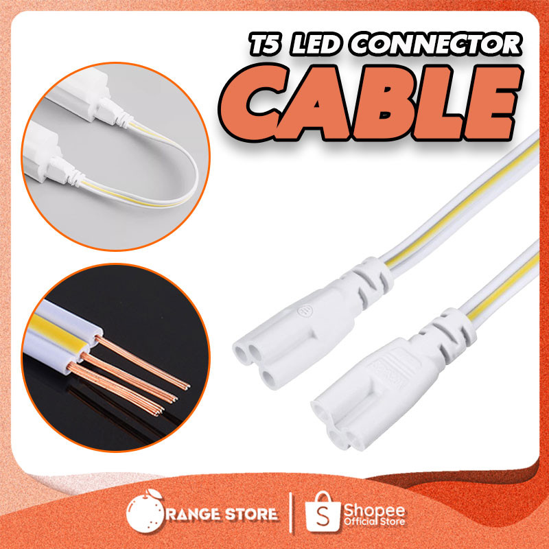 LED T5 Tube Light Connector Cables Plug 3 Pin Double End Connecting ...