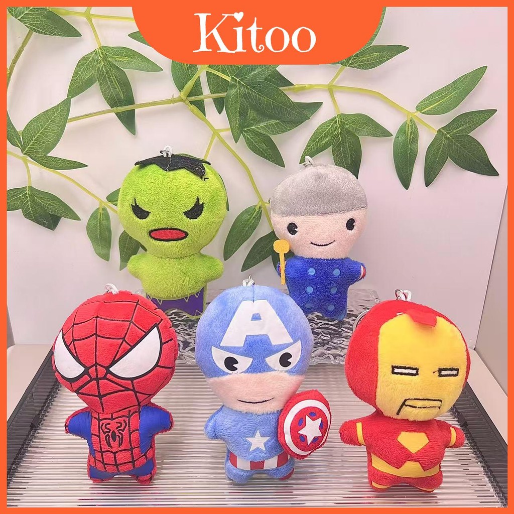 Marvel Plush Adorable Keychain Set Including Spider-man Iron Man Thor ...
