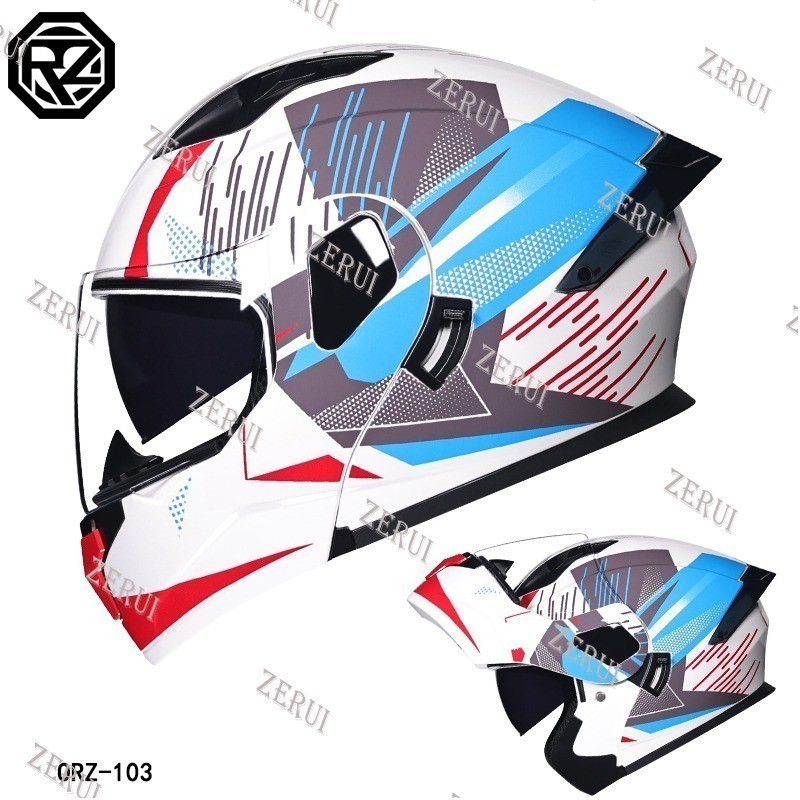 ZR For New ORZ motorcycle facelift helmet with dual mirror film head ...