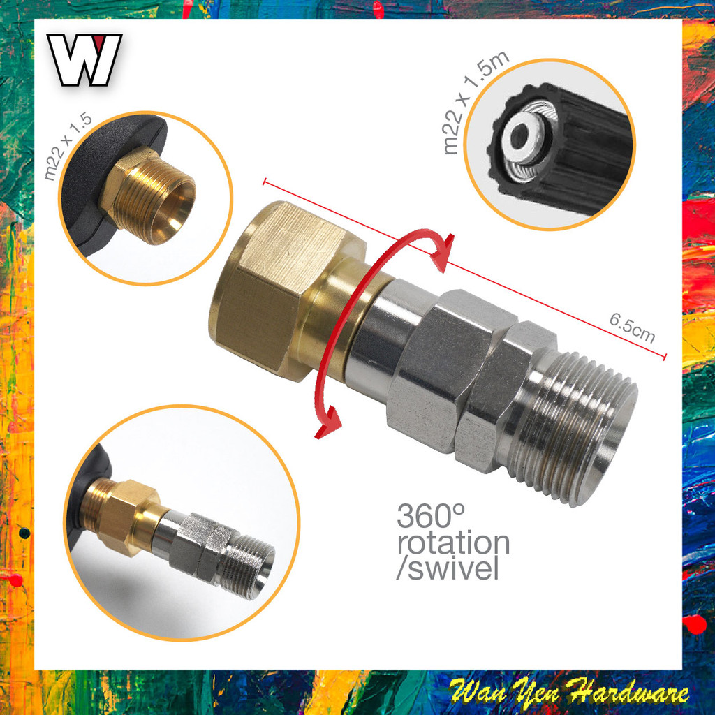 Water Jet 360 Degree Rotate Hose Connector / 360 Degree Rotate Hose ...