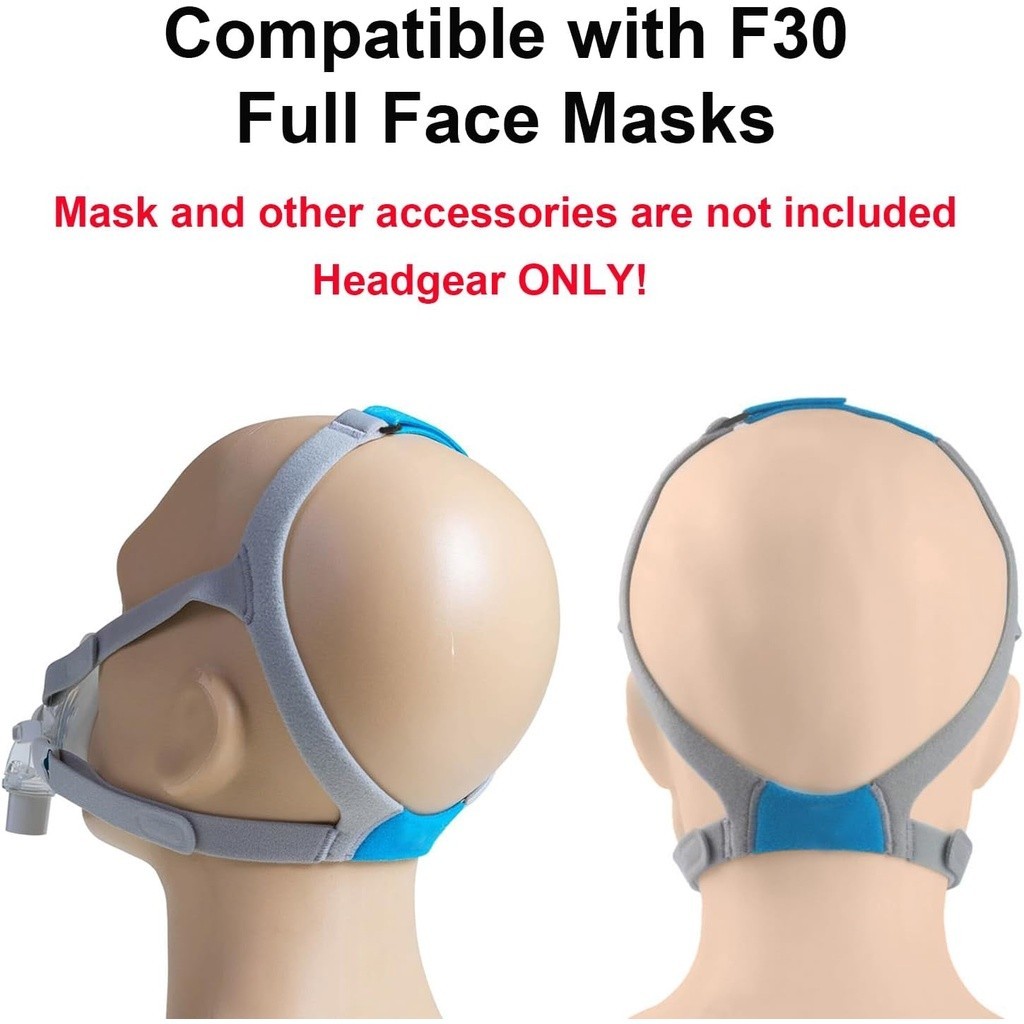 CPAP Headgear Replacement Head Strap For ResMed AirFit F30 Full Mask Respirator Adjustable Home ...