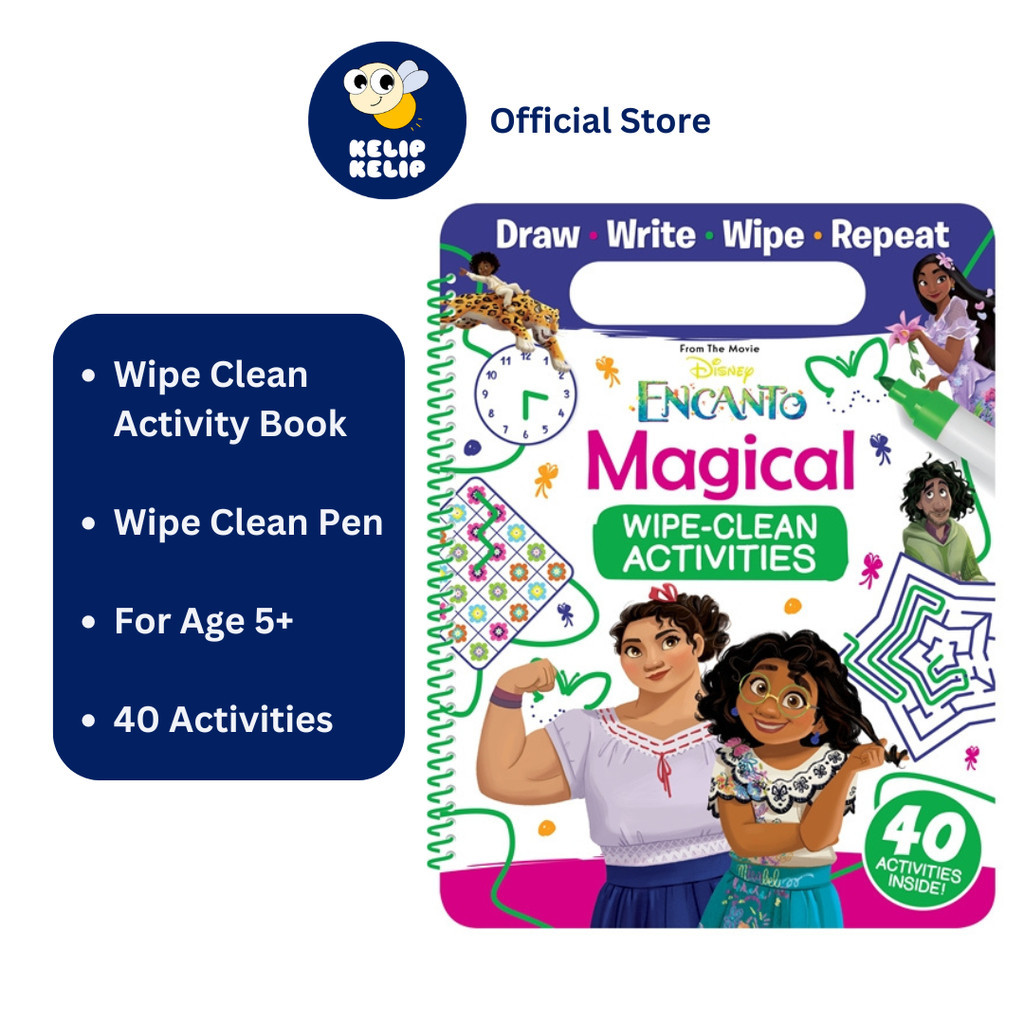 Disney Encanto Wipe Clean Activity Book with Pen for Kids to Draw ...
