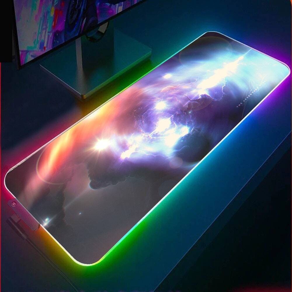 Nebula RGB Gaming Mouse Pad, Universe RGB Gaming Desk Pad, Galaxy ...