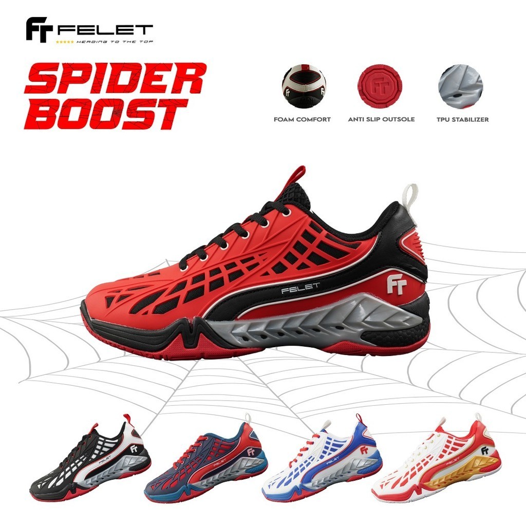 Felet Badminton Shoes Spider Boost Kasut Badminton 100% Ori By Fleet ...