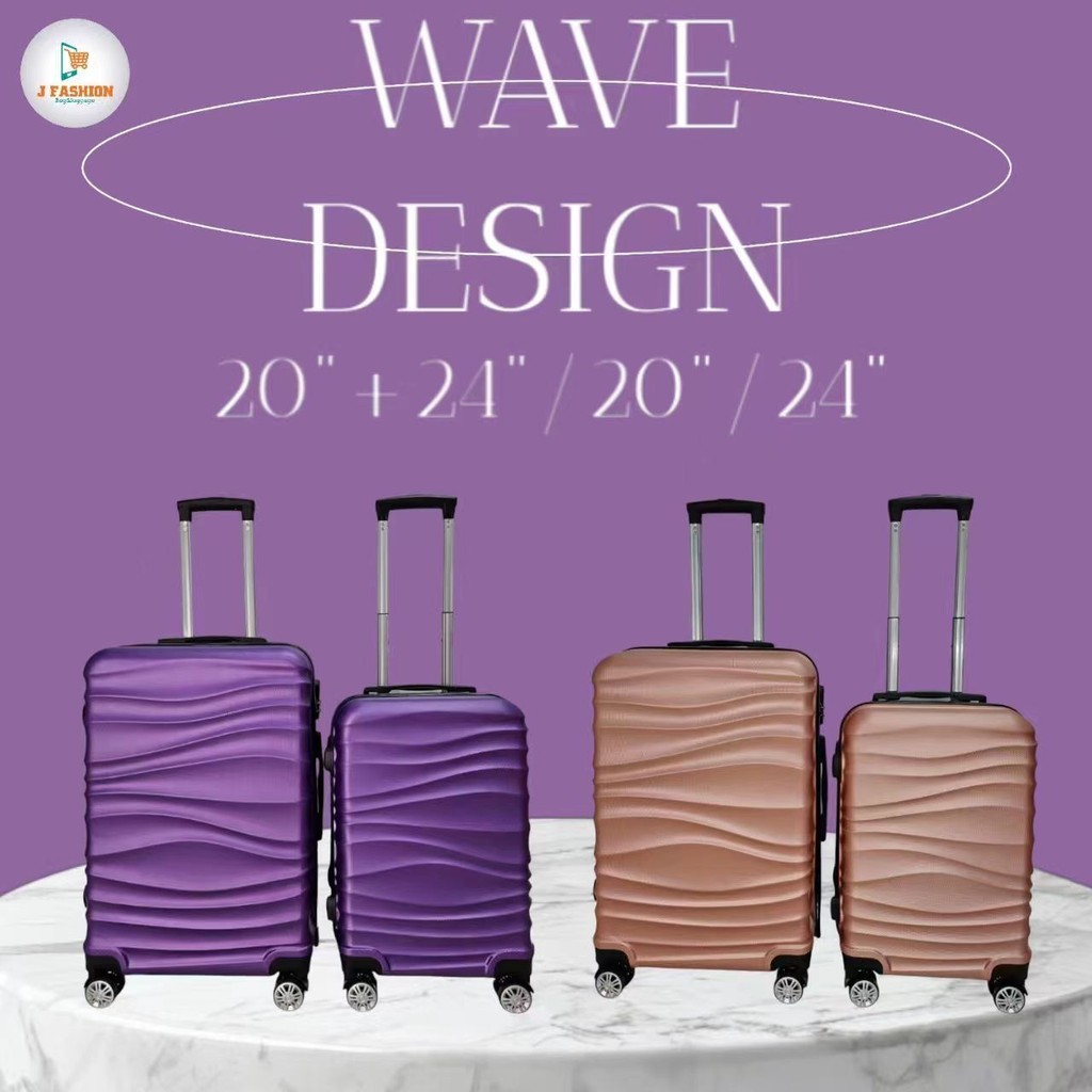 ABS material suitcase new pattern wave design travel luggage bag 20incn ...