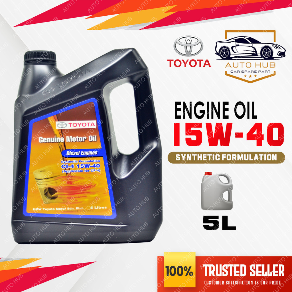Toyota Engine Oil Diesel Motor 15w40 Minyak Hitam Kereta Hilux Fortuner ...