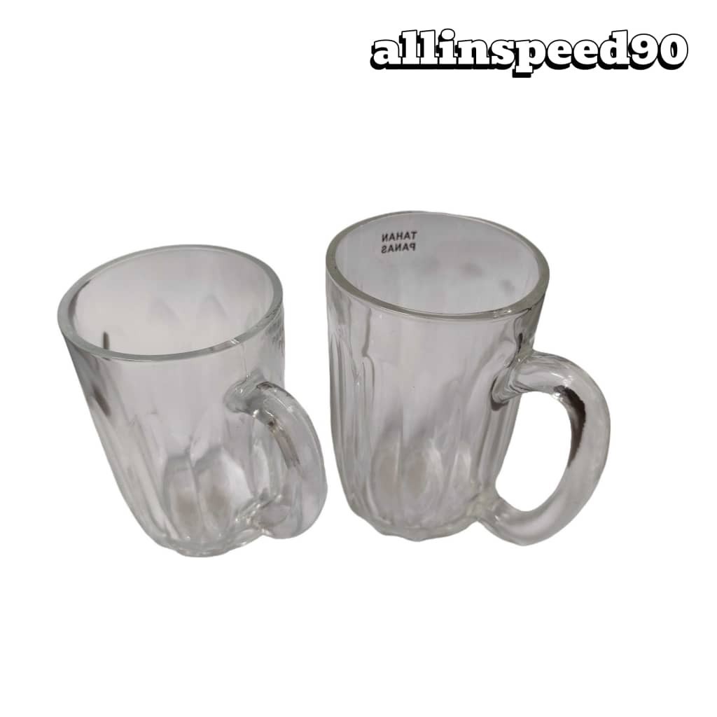 GLASS MUG 9OZ/11OZ 6'S TOP POINT (GELAS KACA TAHAN PANAS/CAWAN KACA ...