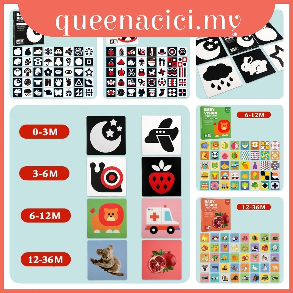 Developmental Cards Baby For Optimal Visual Stimulation 30 Black And ...