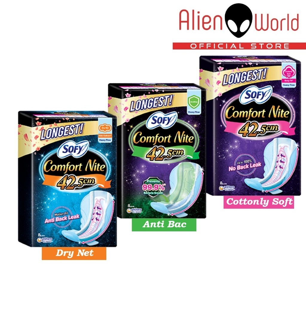 Sofy Comfort Nite Pads Cottony Soft Anti Bac Dry Net Sanitary Pad Napkins Day Night Wing | Tuala ...