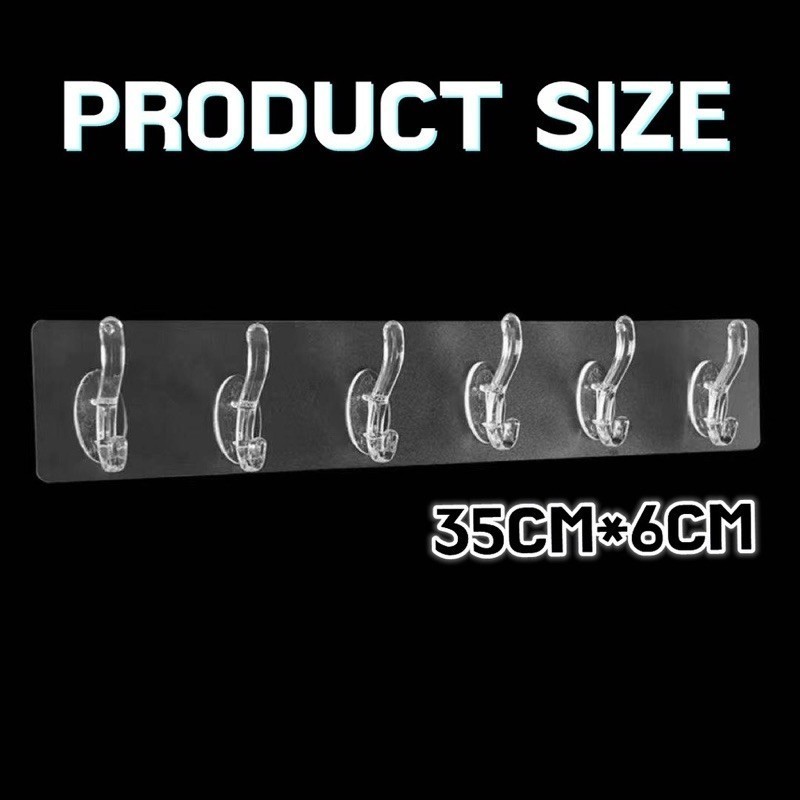 STRONG ADHESIVE SEAMLESS HOOKS KITCHEN BATHROOM WATERPROOF TRANSPARENT ...
