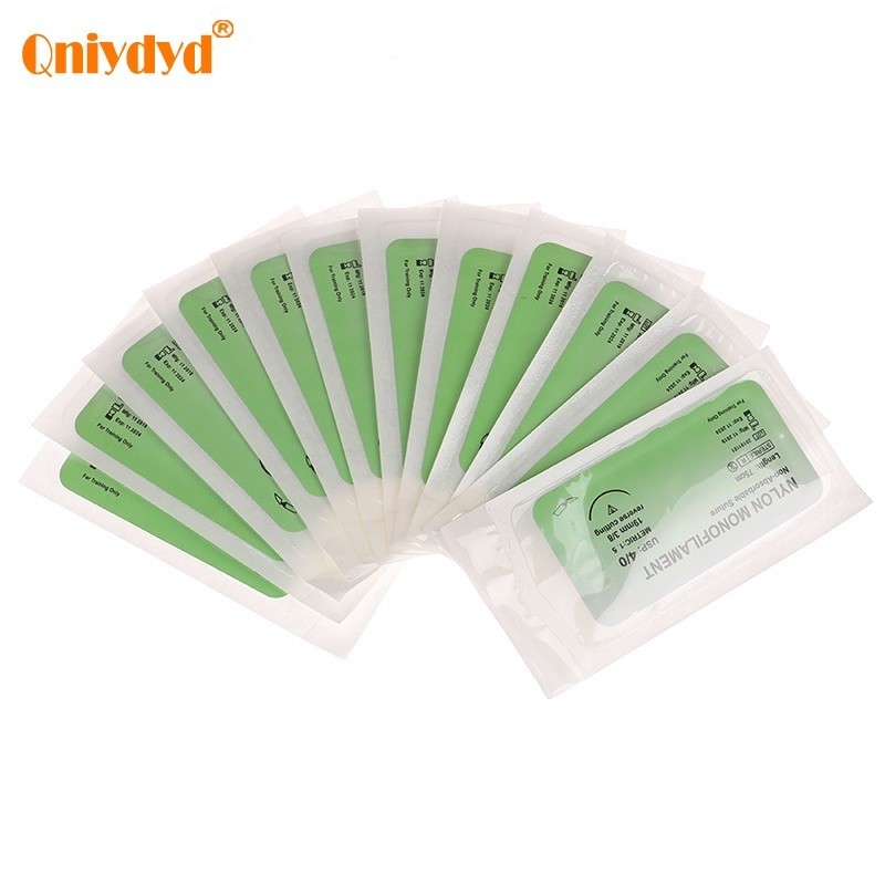 12Pcs/set Nylon Sutures Needled Monofilament Medical Thread for ...
