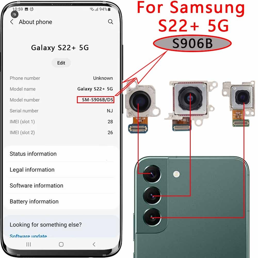For Samsung Galaxy S22 Ultra S22+ 5G S901B S906B S908 Back Camera ...