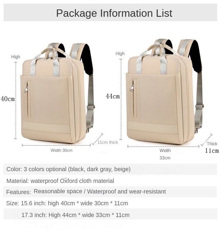 Laptop backpack Travel Beg pack Woman Waterproof Carry On Backpack 15.6 ...
