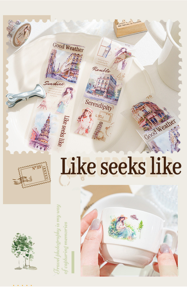 ENWEI 50mm*2m [Girl Miss Series] Lovely Journal Masking Tape Mist ...