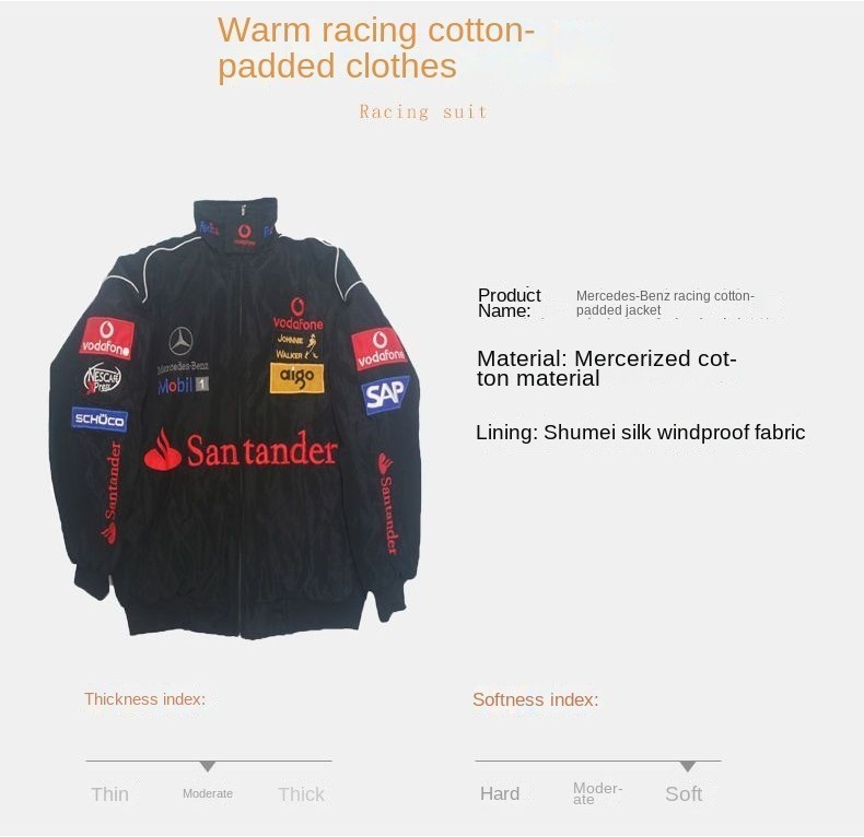 F1 Racing Suit Men Women Autumn Winter Cotton-padded Jacket Men Porsche ...