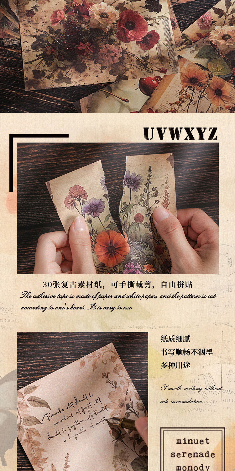 Journamm 30pcs/pack Flower Note Paper DIY Scrapbooking Supplies Pack ...